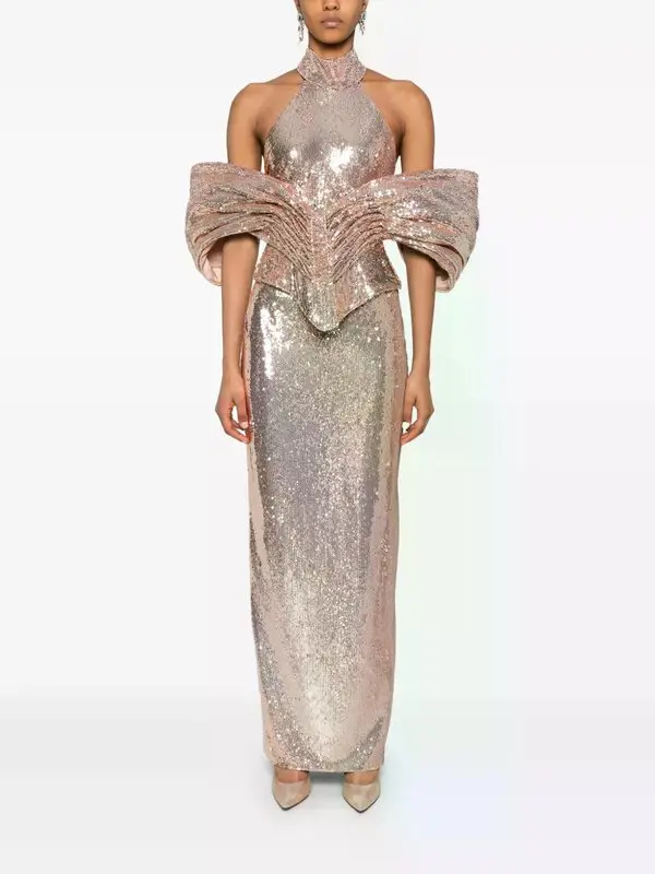 MITILIANE COUTURE Detachable-corset Sequined Maxi Dress