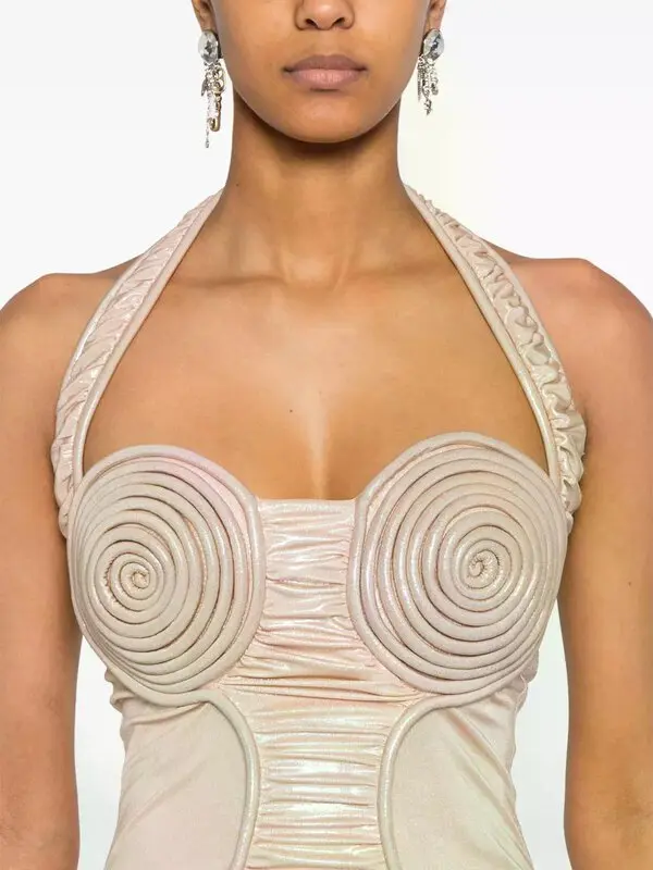 MITILIANE COUTURE Spiral-cup Mini Dress - Neutrals