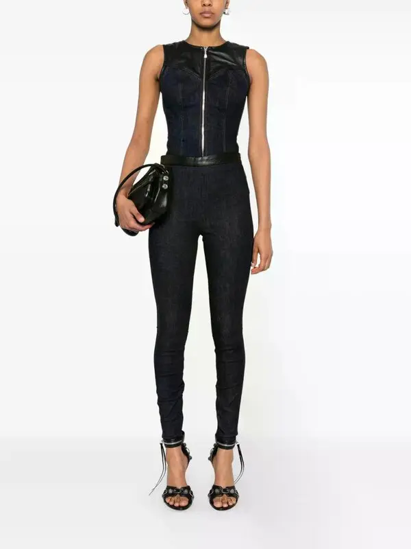 MITILIANE COUTURE Leather-insert Leggings