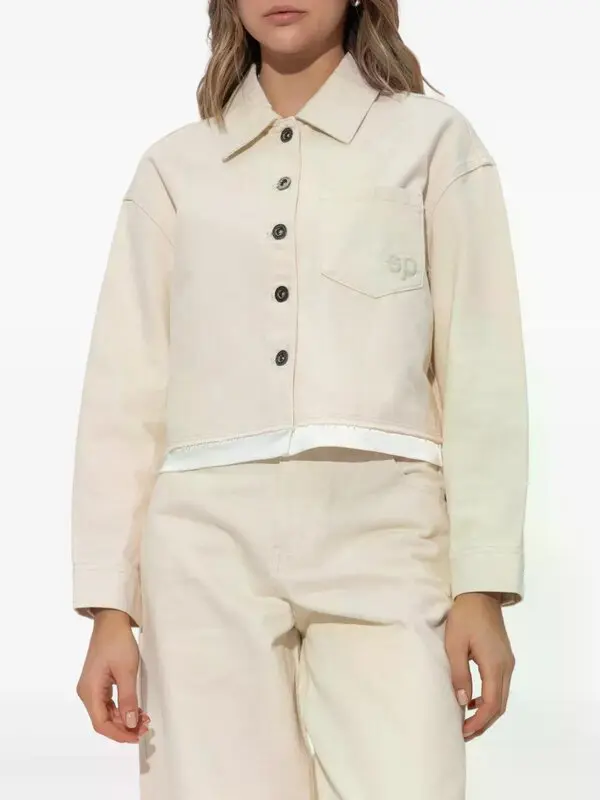 SELF-PORTRAIT Logo-embossed Jacket - Neutrals