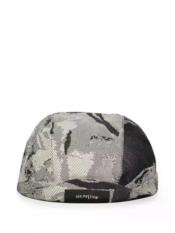 ISO.POETISM Patterned Jacquard Cap - Black