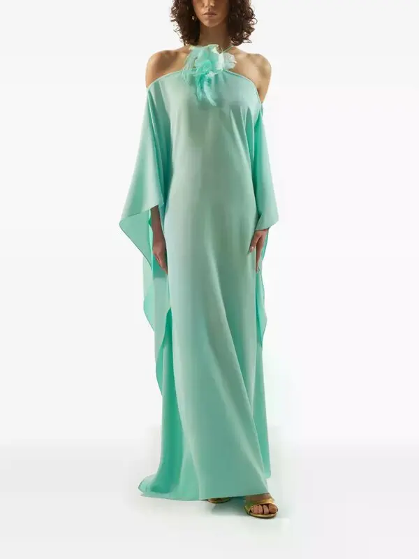 slim fit dress slacks Taller Marmo Berlin Fringed Crepe Gown