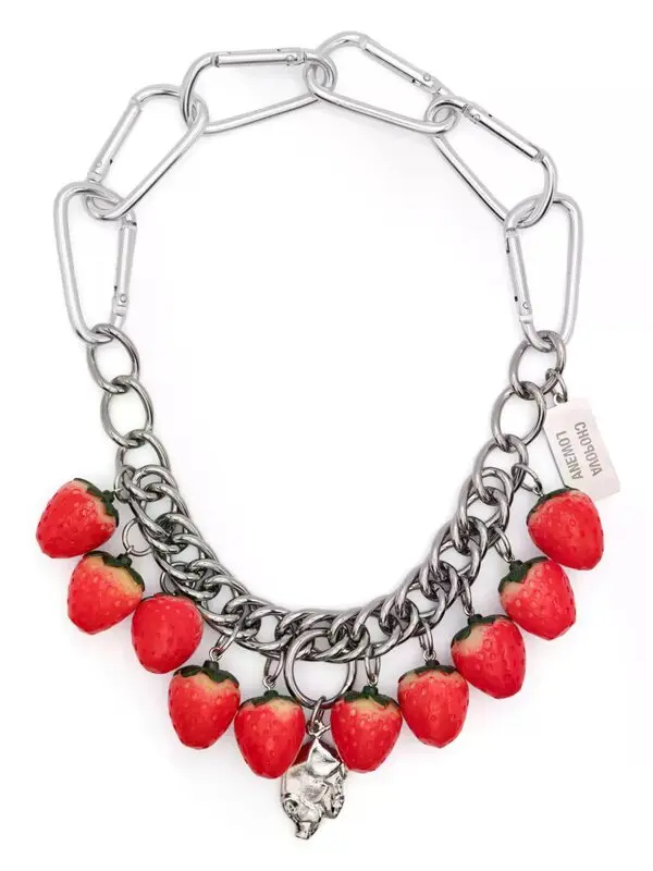 CHOPOVA LOWENA Strawberry Piggy Necklace - Red