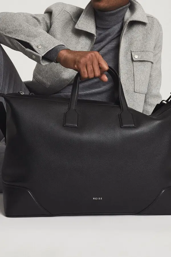 REISS Elliott Leather Holdall