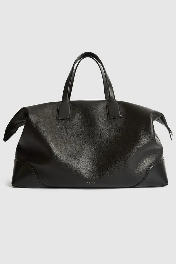 REISS Elliott Leather Holdall