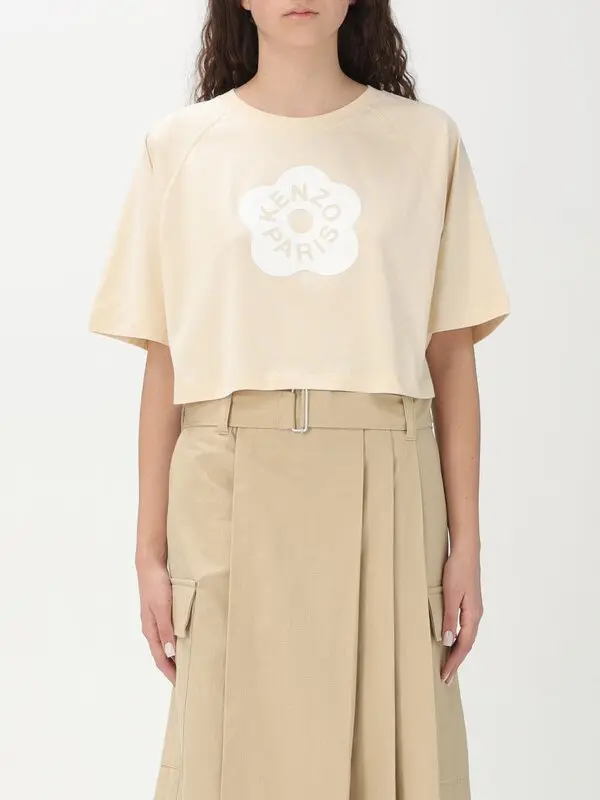 Kenzo Cropped T-shirt With Graphic Detail
