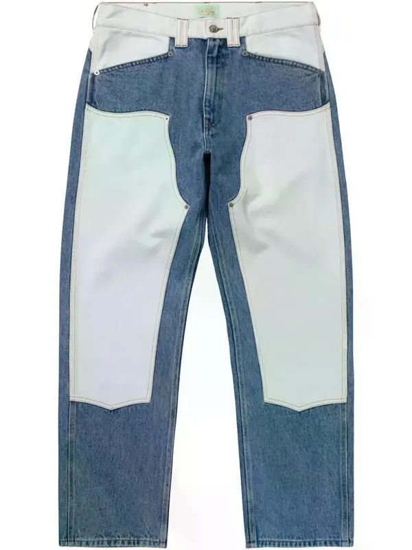 Aries Two-tone Straight Leg Jeans - Blue