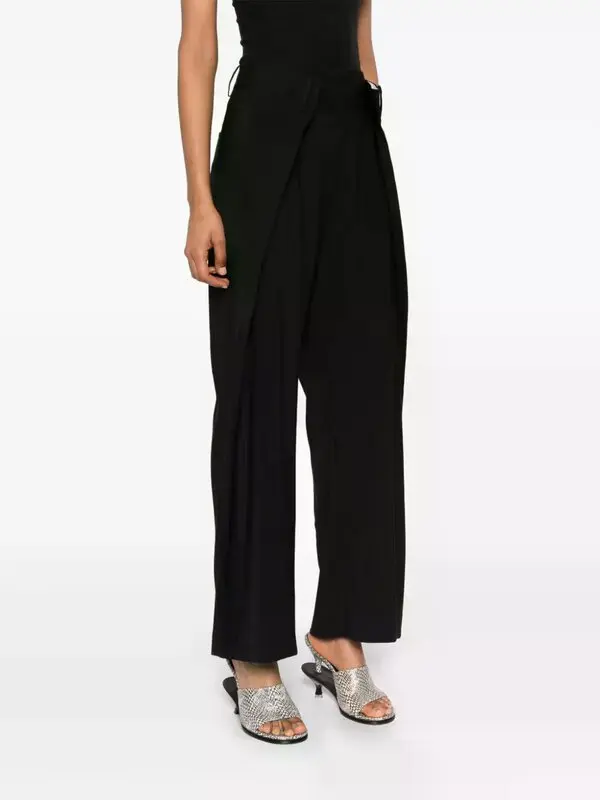 Rokh Pleated Wide-leg Trousers - Black