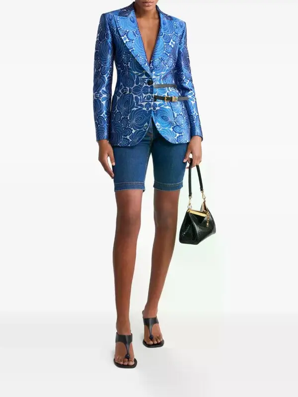 Etro Embroidered Denim Shorts