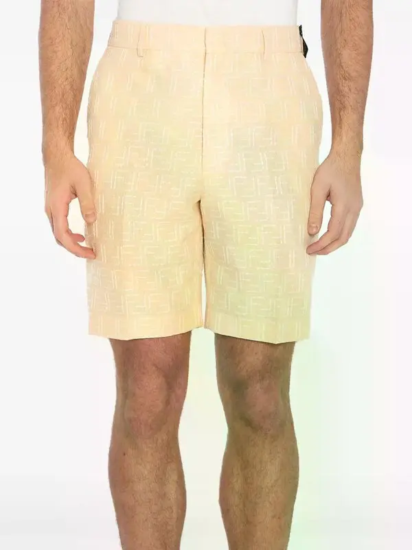 Fendi Ff-jacquard Bermuda Shorts - Neutrals
