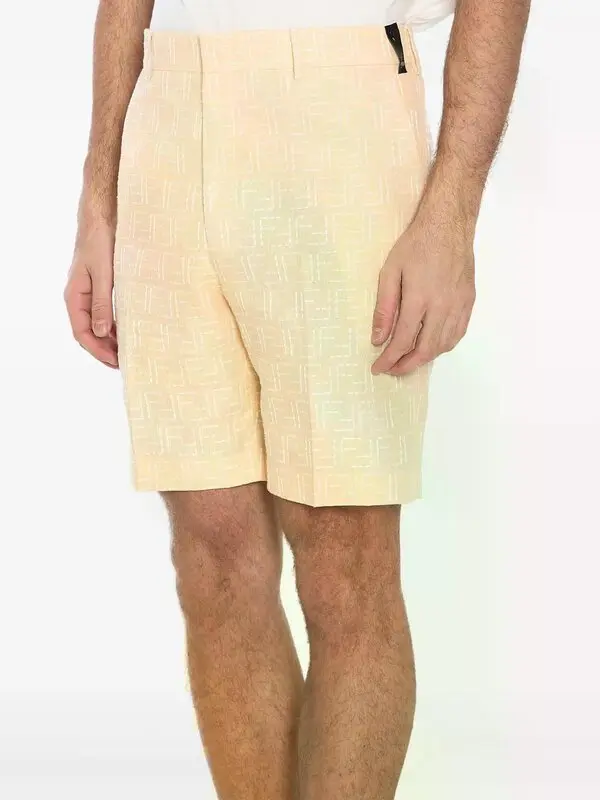 Fendi Ff-jacquard Bermuda Shorts - Neutrals