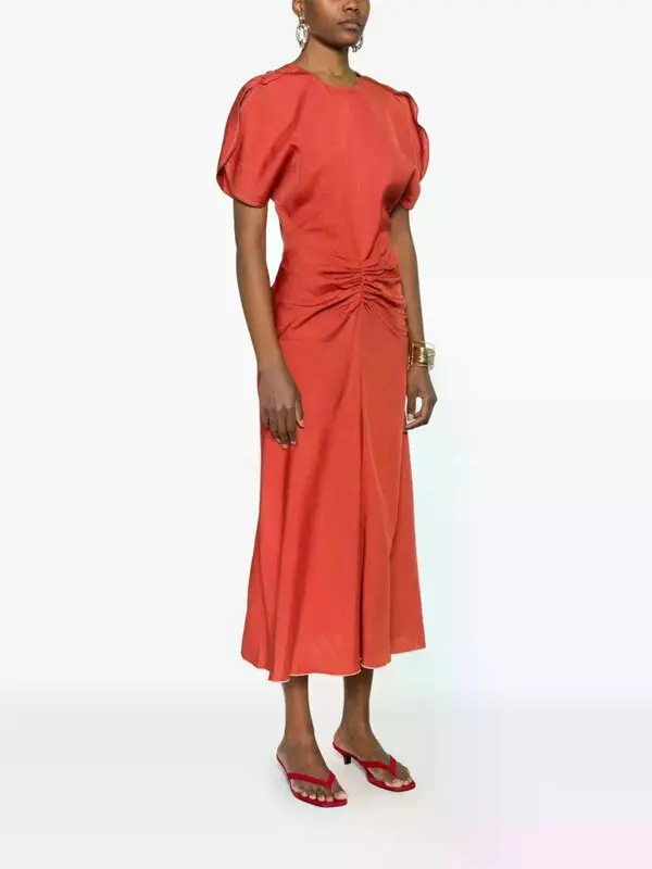 Victoria Beckham Draped Midi Dress - Red