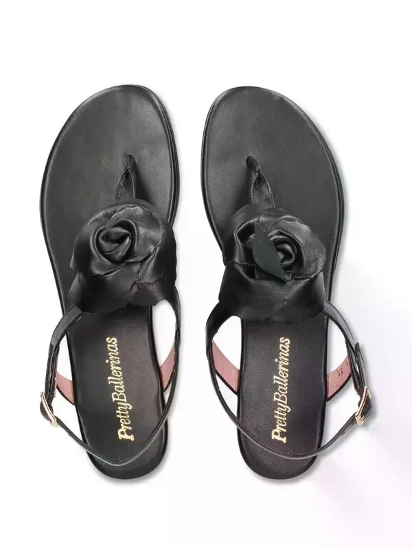 Pretty Ballerinas Flower-detailing Sandals