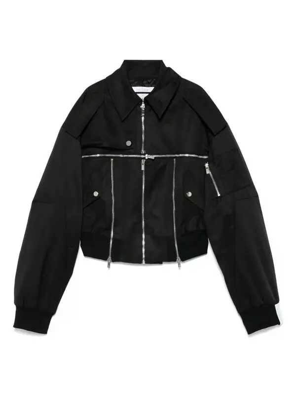 Rokh Zip-detailed Bomber Jacket - Black
