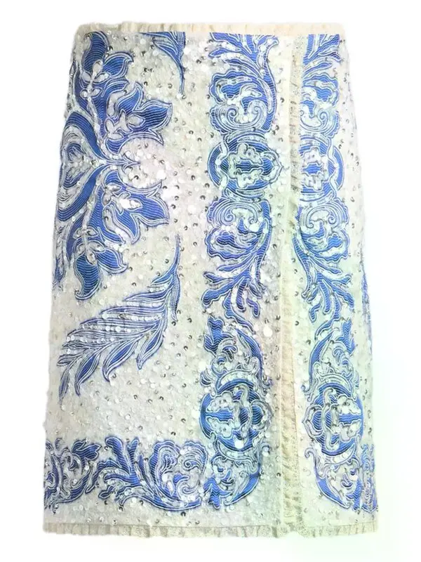 Etro Sequin-embellished Skirt - White