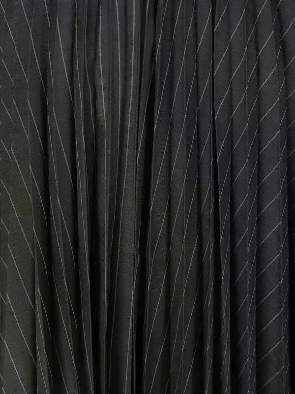 Sacai Striped Pleated Skirt - Black