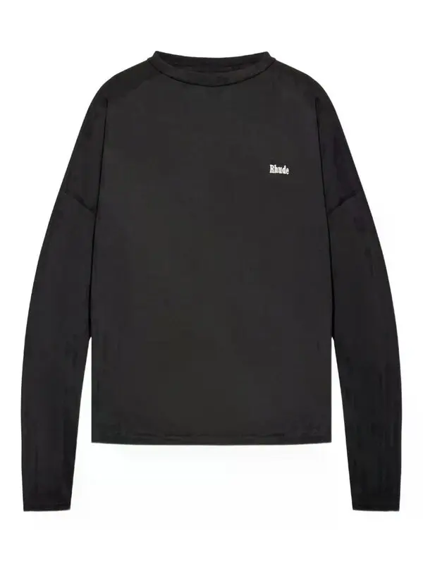 Rhude Logo Embroidered Cotton Crewneck Sweatshirt