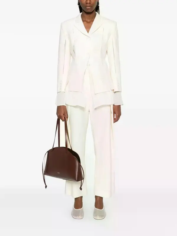 Rokh Pleated Wide-leg Trousers - Neutrals