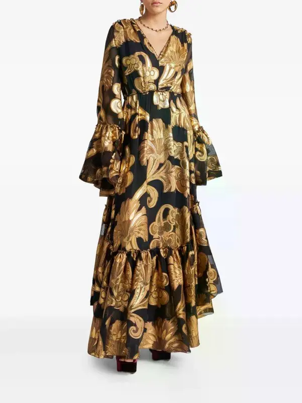 Etro Ruffled Graphic Print Dress