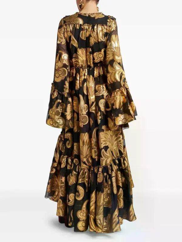 Etro Ruffled Graphic Print Dress