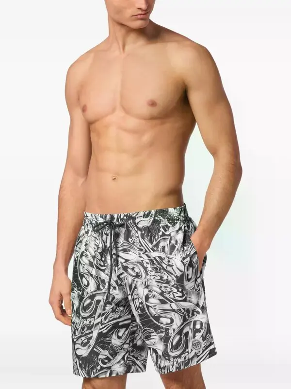 Philipp Plein Boxer Swim Shorts - Black