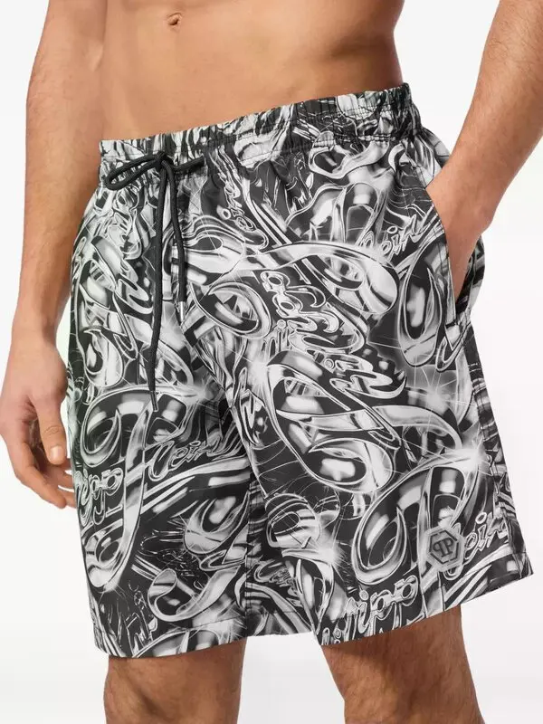 Philipp Plein Boxer Swim Shorts - Black
