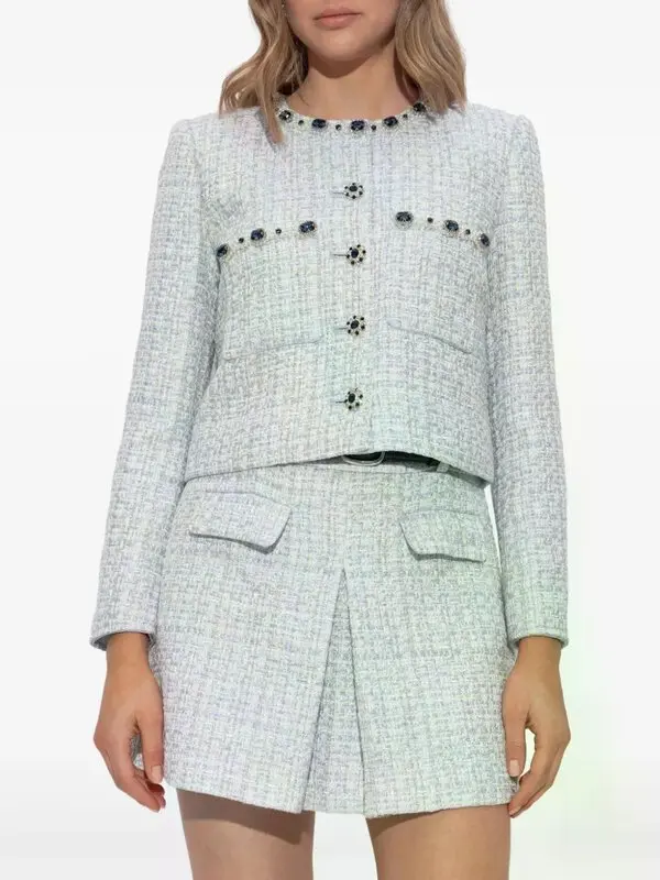 SELF-PORTRAIT Rhinestone-embellished Tweed Jacket