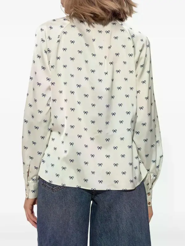 SELF-PORTRAIT Bow-print Shirt