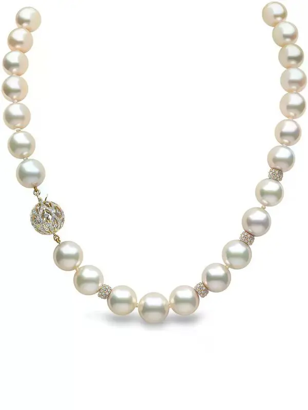 Yoko London 18kt Yellow Akoya And South Sea Pearl And Diamond Necklace - Gold