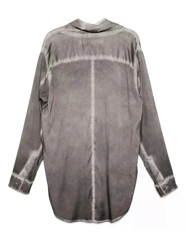 JULIUS Satin Wrap-neck Shirt - Grey