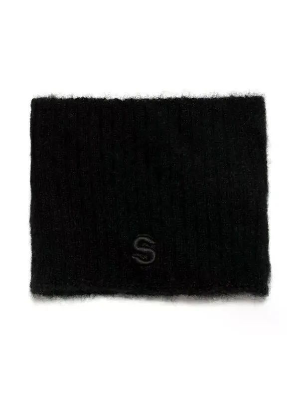 Sacai Logo-embroidered Scarf - Black