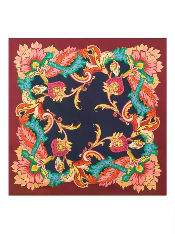 Etro Floral-print Silk Scarf - Red