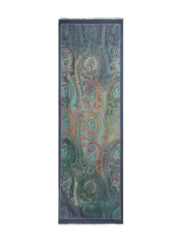 Etro Paisley-print Scarf - Blue