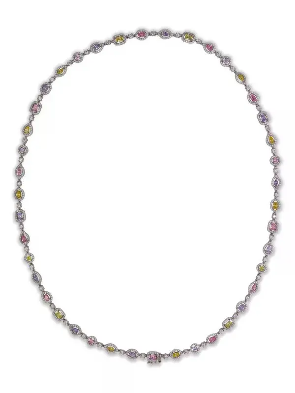 JUWELINA PARIS Sterling Silver Sapphire Necklace - Pink