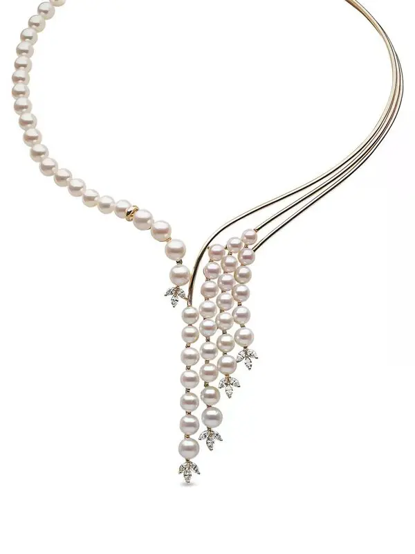 Yoko London 18kt Yellow Akoya Pearl And Diamond Necklace - Gold