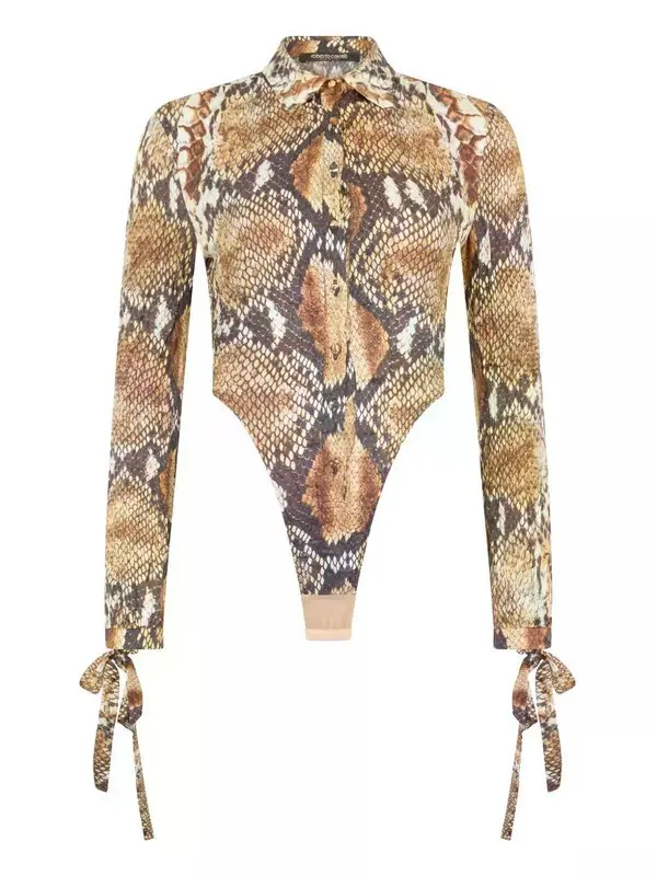 Roberto Cavalli Snakeskin-print Bodysuit