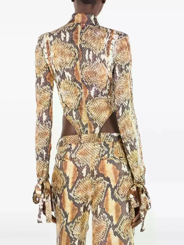 Roberto Cavalli Snakeskin-print Bodysuit