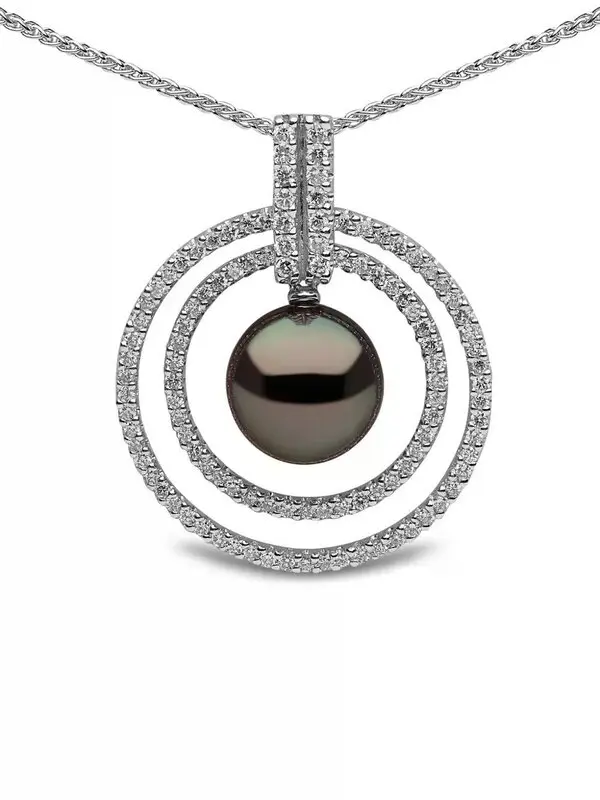 Yoko London 18k White Gold Freshwater Pearl And Diamond Pendant - Silver