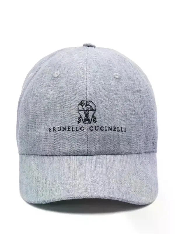 Brunello Cucinelli Embroidered Logo Cap - Grey