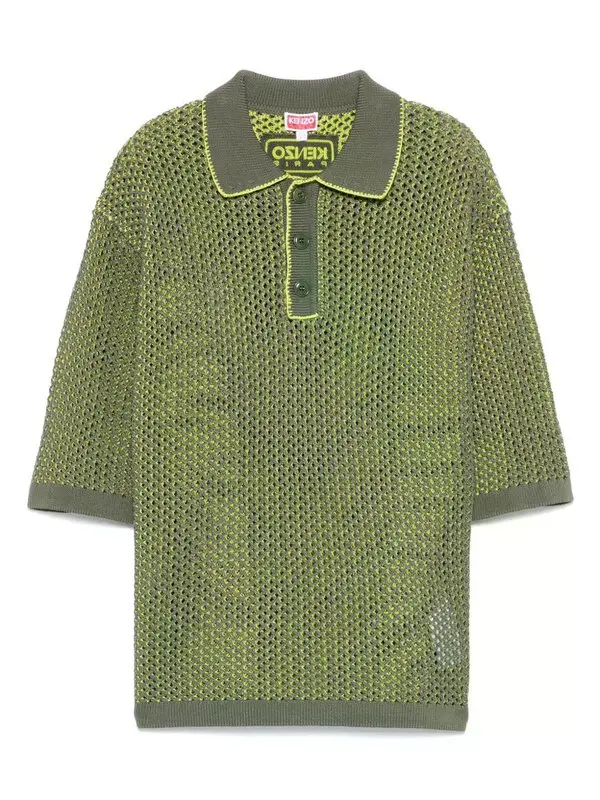 Kenzo Open-knit Polo Shirt