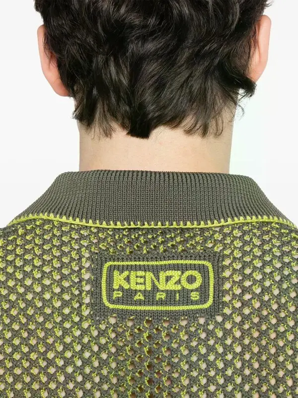 Kenzo Open-knit Polo Shirt