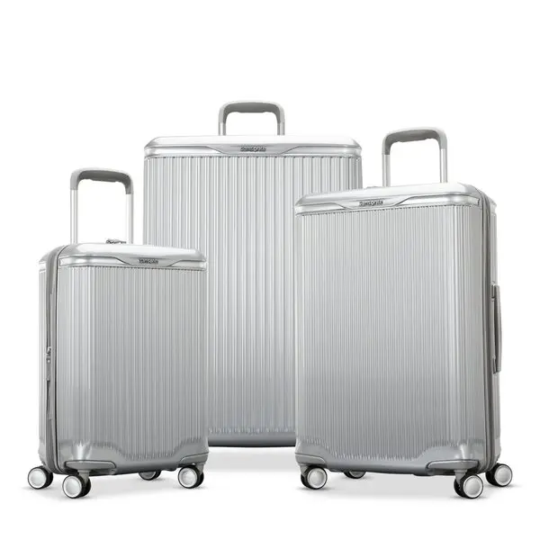 SAMSONITE Silhouette 18 Hardside Carry-on Spinner Suitcase - Metallic Silver