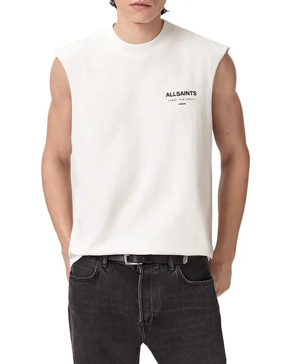 ALLSAINTS Underground Relaxed Fit Sleeveless Tee - Ashen White