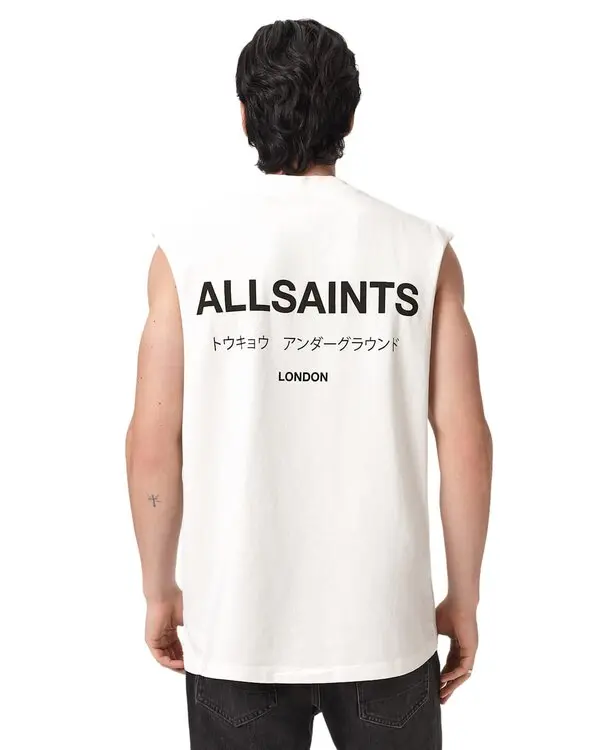 ALLSAINTS Underground Relaxed Fit Sleeveless Tee - Ashen White