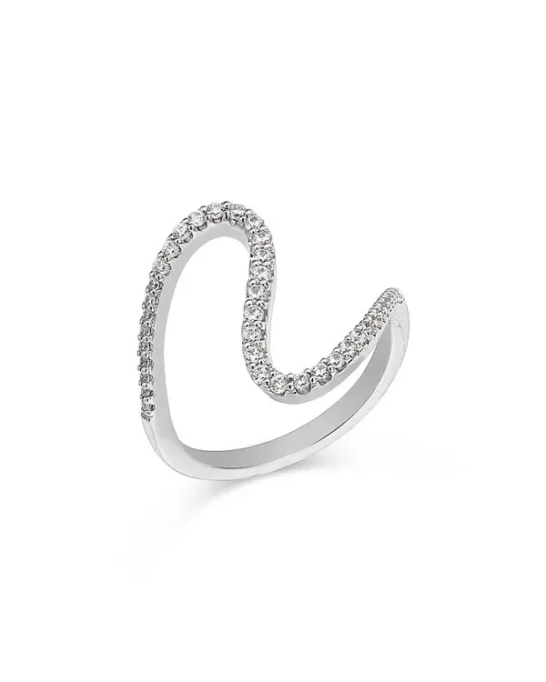 Bloomingdale'S Diamond Wave Ring In 14k Gold - White