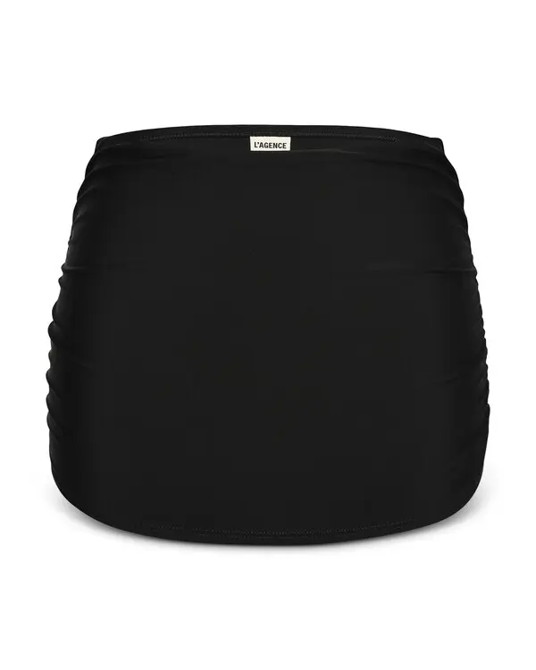 L'Agence Coco Ruched Mini Skirt Swim Cover-up