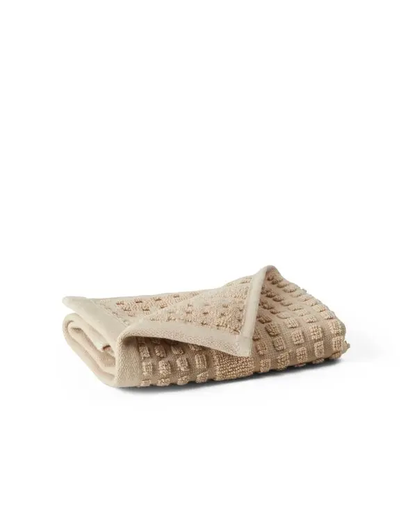 JUNA Check Towels Washcloth - Sand