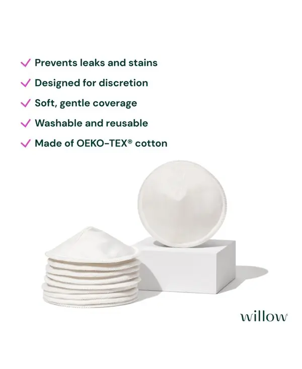 WILLOW Reusable Nursing Pads, 10-count
