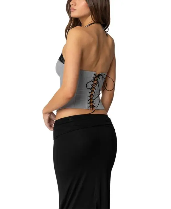 EDIKTED Layered Lace Halter Corset