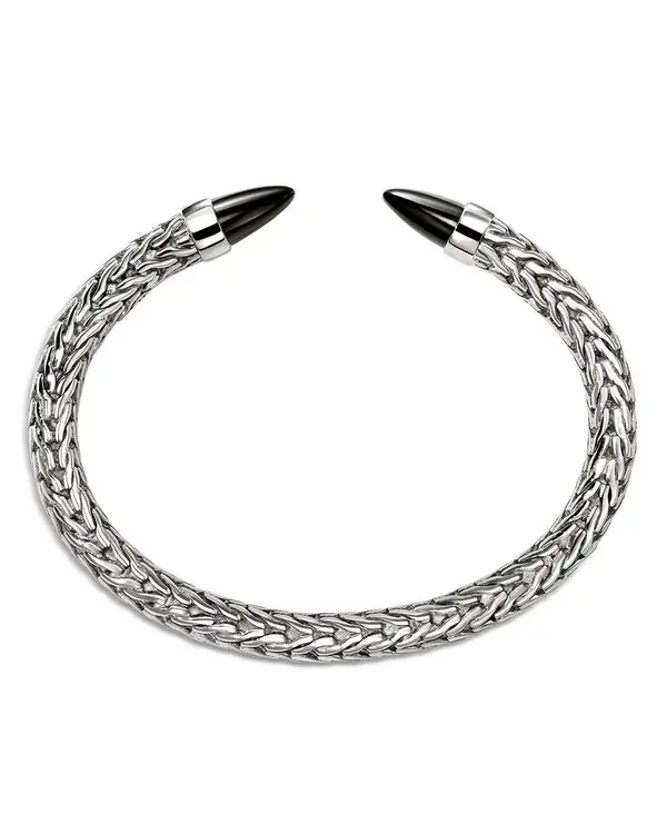 John Hardy Sterling Black Onyx Spear Cuff